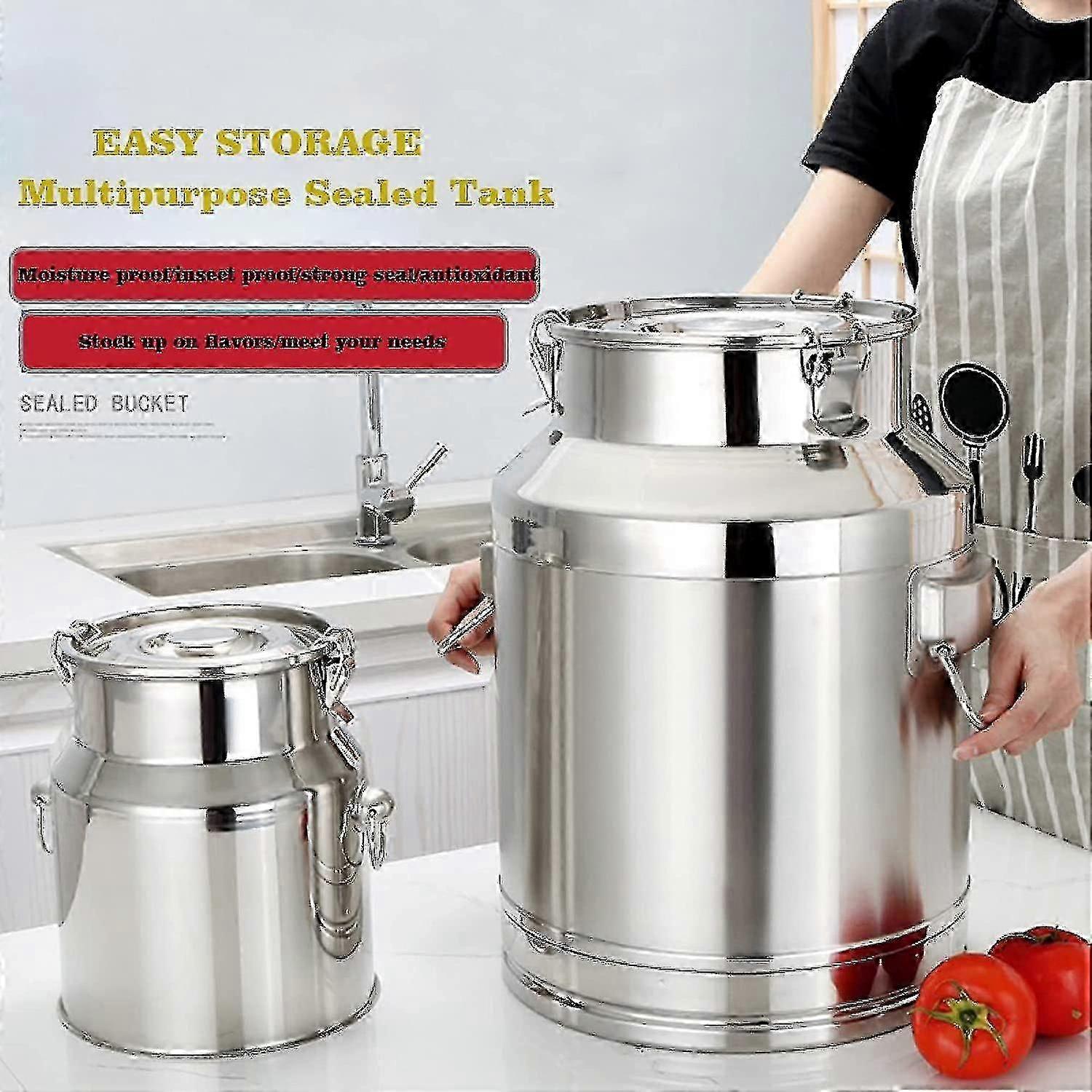 Stainless Steel Milk Transport Containers (5L) - Airtight 201 Barrels ...