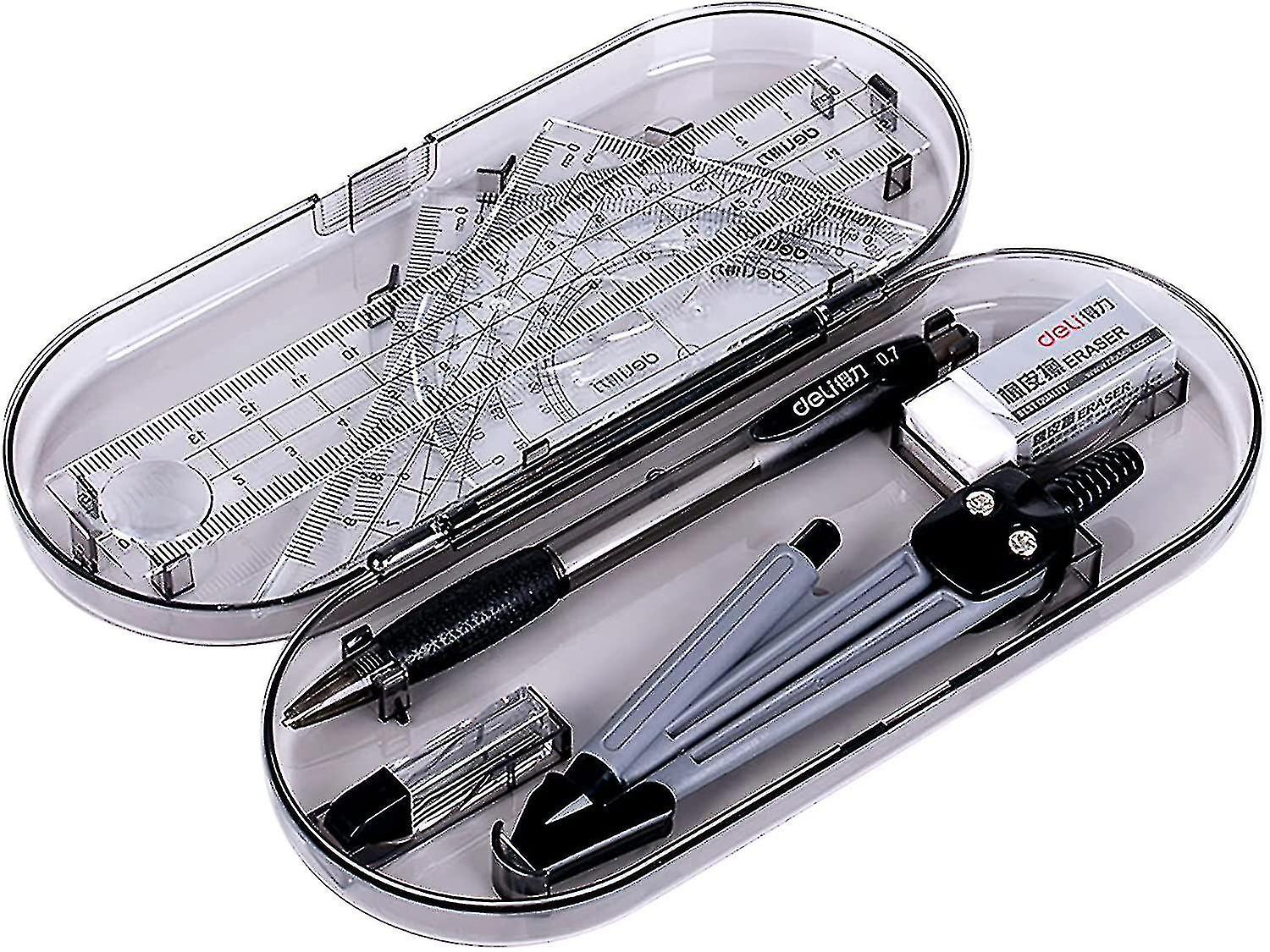 Compass And Protractor Set,8 Pcs Math Geometry Kit Set School Learning ...