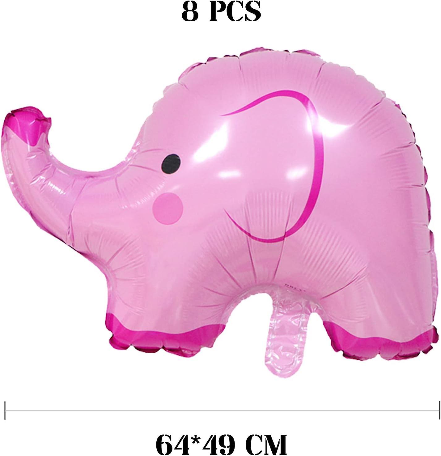 8 Pack Elephant Balloons Pink Cute Elephant Shape Aluminum Balloons For ...