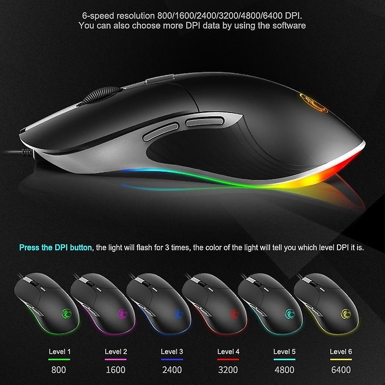 iMICE X6 Wired Mouse 6-button Colorful RGB Gaming Mouse | Fruugo UK