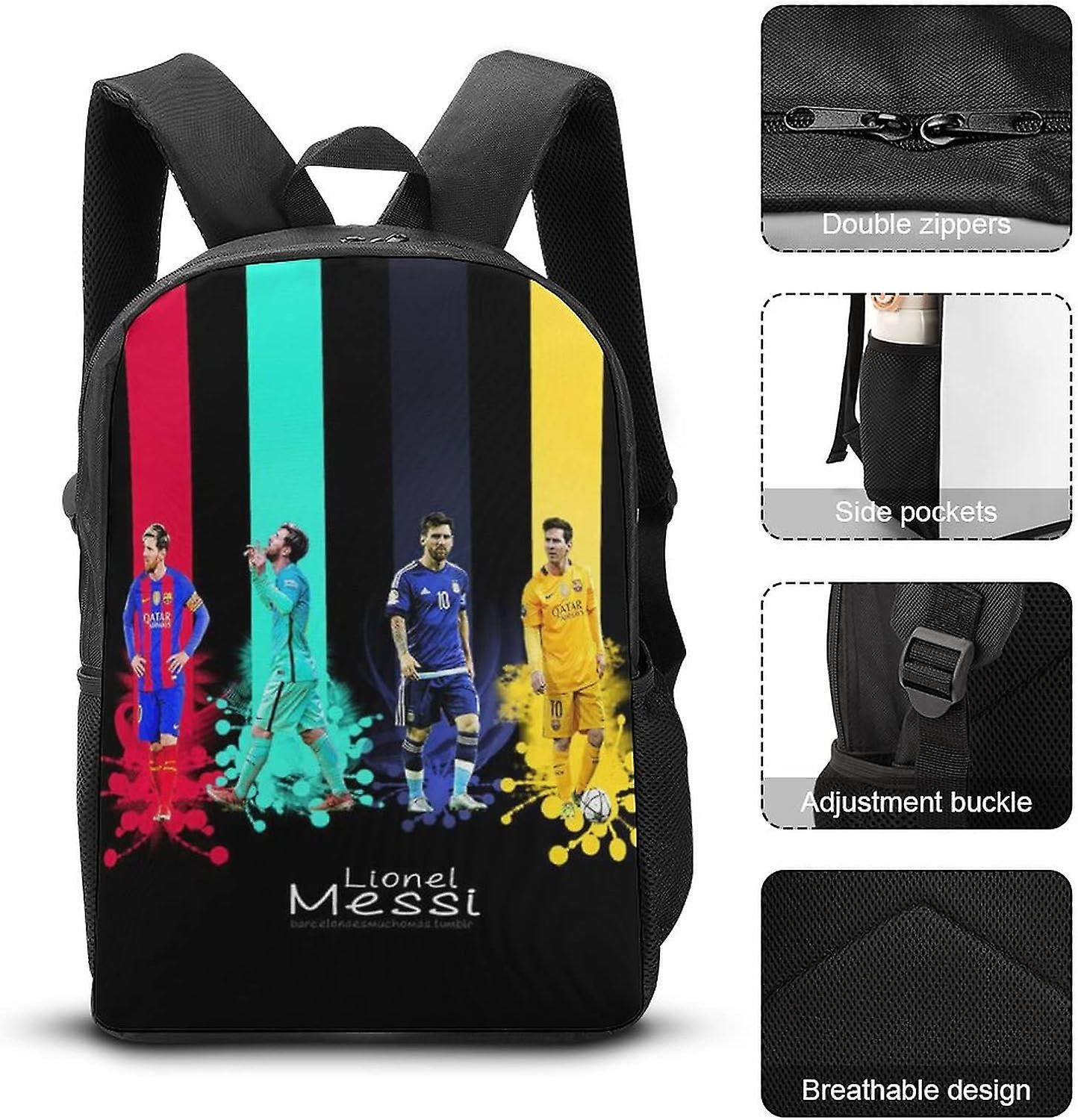 GENBAK Kids School Backpack 3D Printed Messi Backpack Football Player ...