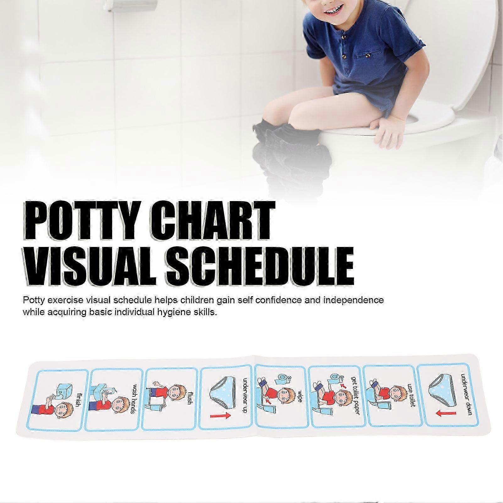 Potty Training Visual Schedule Independent Living Skills Step Toilet ...