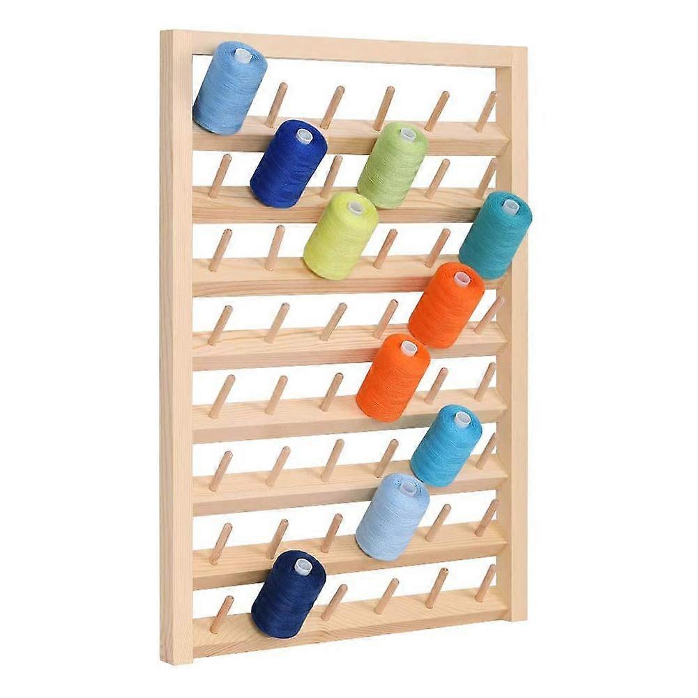 Thread Stand Rack 48 Spool Foldable Wood Hold Organizer Wall Mount Cone ...