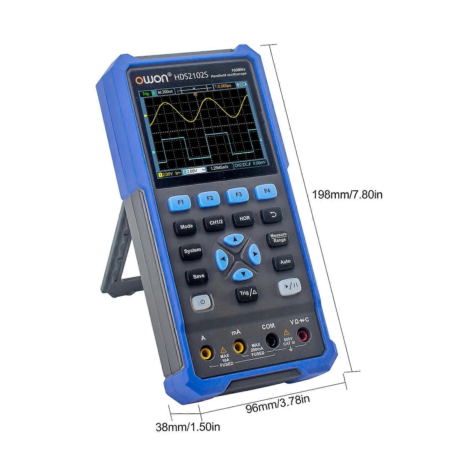 OWON HDS2102S 3 in 1 Handheld Digital Oscilloscope Multimeter Waveform ...