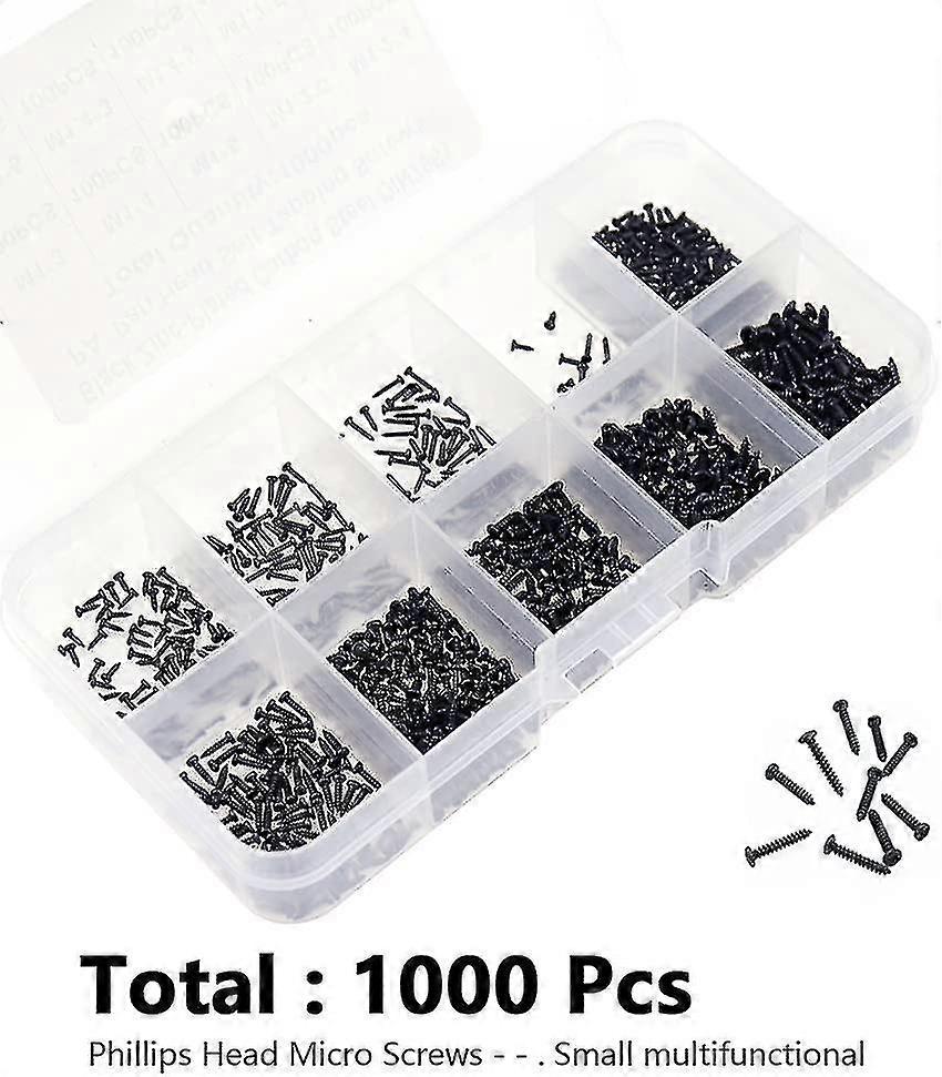 1000pcs Round Head Self-tapping Phillips Mini Wood Screws Mini Screws M1 M1.2 M1.4 M1.7 Phillips ...