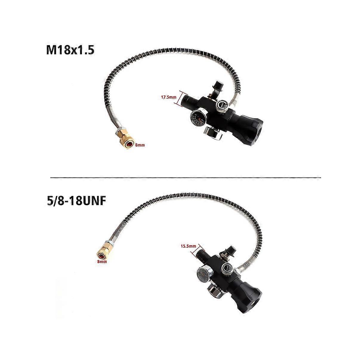 M18X1.5 DIN Valve Scuba Adapter,Scuba Tank Valve 4500Psi Working Pressure with Hose for Air Tank ...