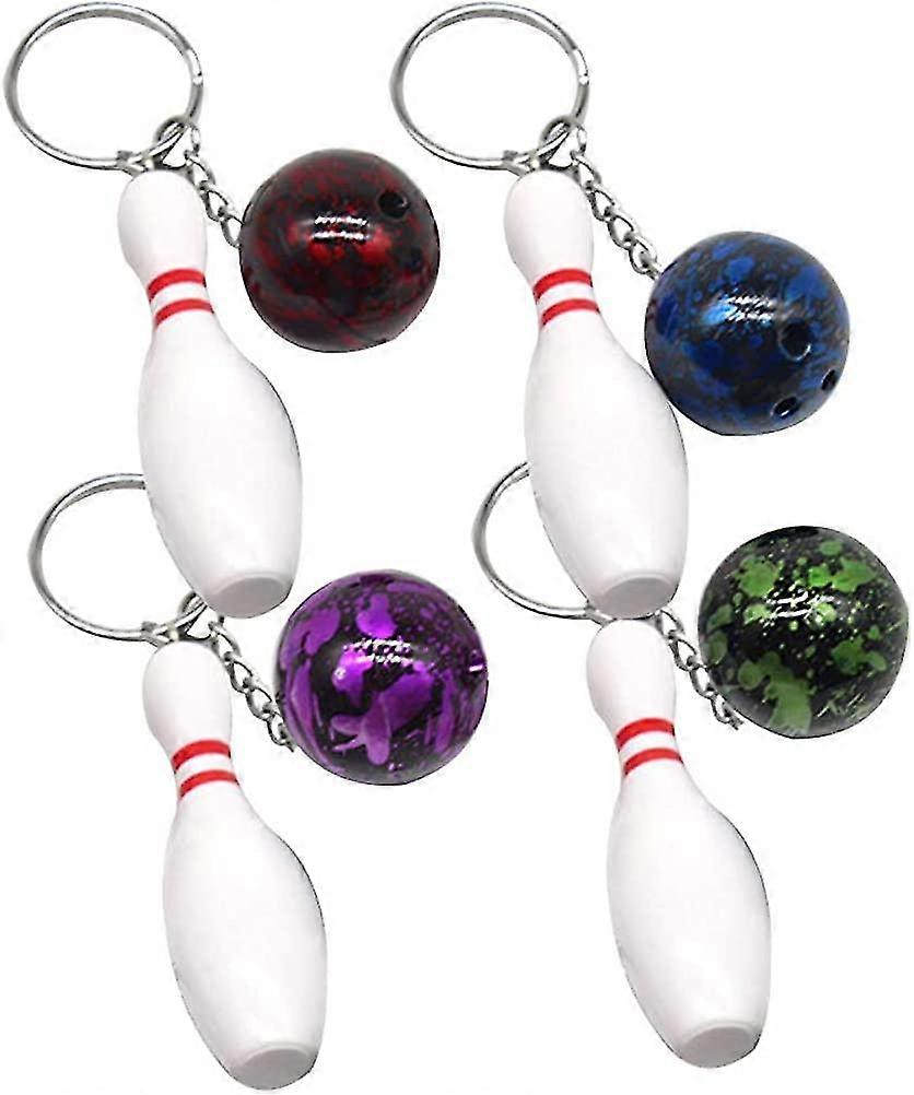 4 Pack Mini Bowling Ball Keychain Charms Decorative Keychains Friends ...