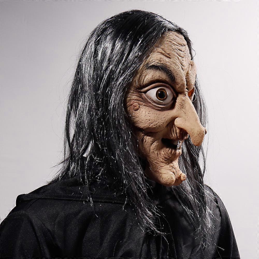 Halloween Horror Old Witch Mask Cosplay Creepy Ghost Face Long Nose ...