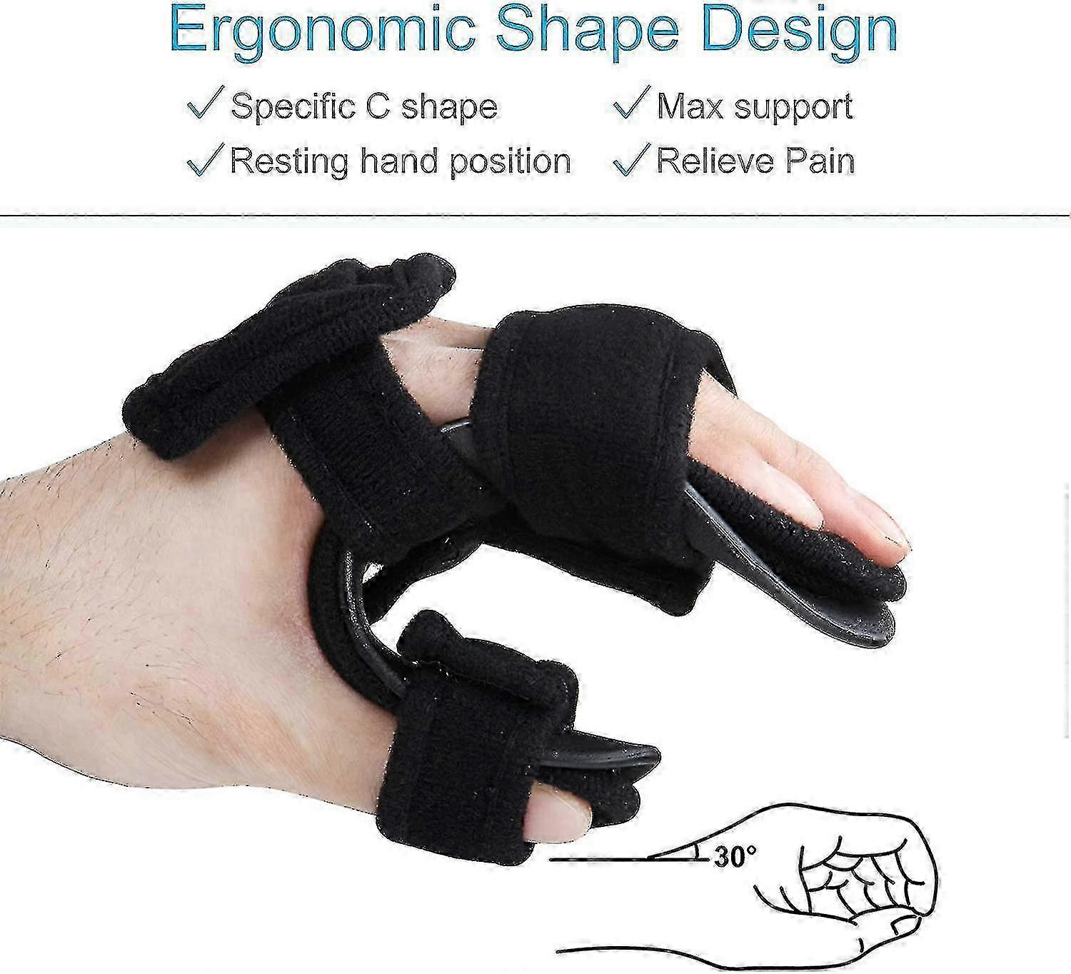 Stroke Hand Brace Soft Resting Hand Splint Support Finger Wrist ...