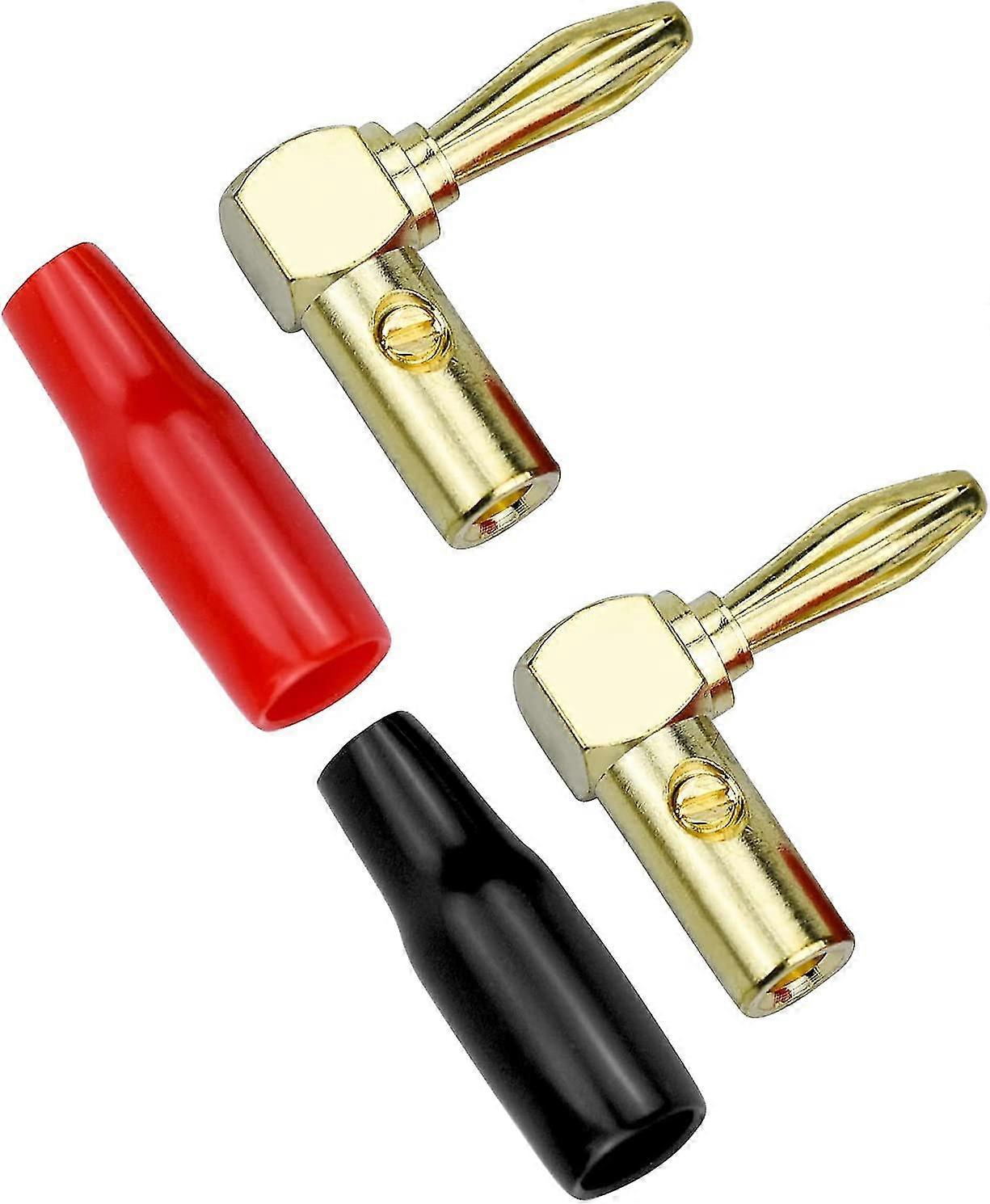 12 Pcs 90 Degree Banana Plugs, 4 Mm Pure Copper Gold Plated L Shape ...