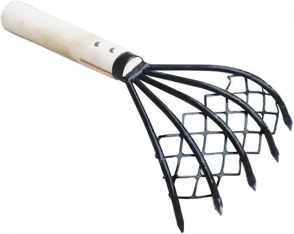 Clam Rake With Net 5 Claw Wood Handle Rake Shell Digging Tool Dig ...