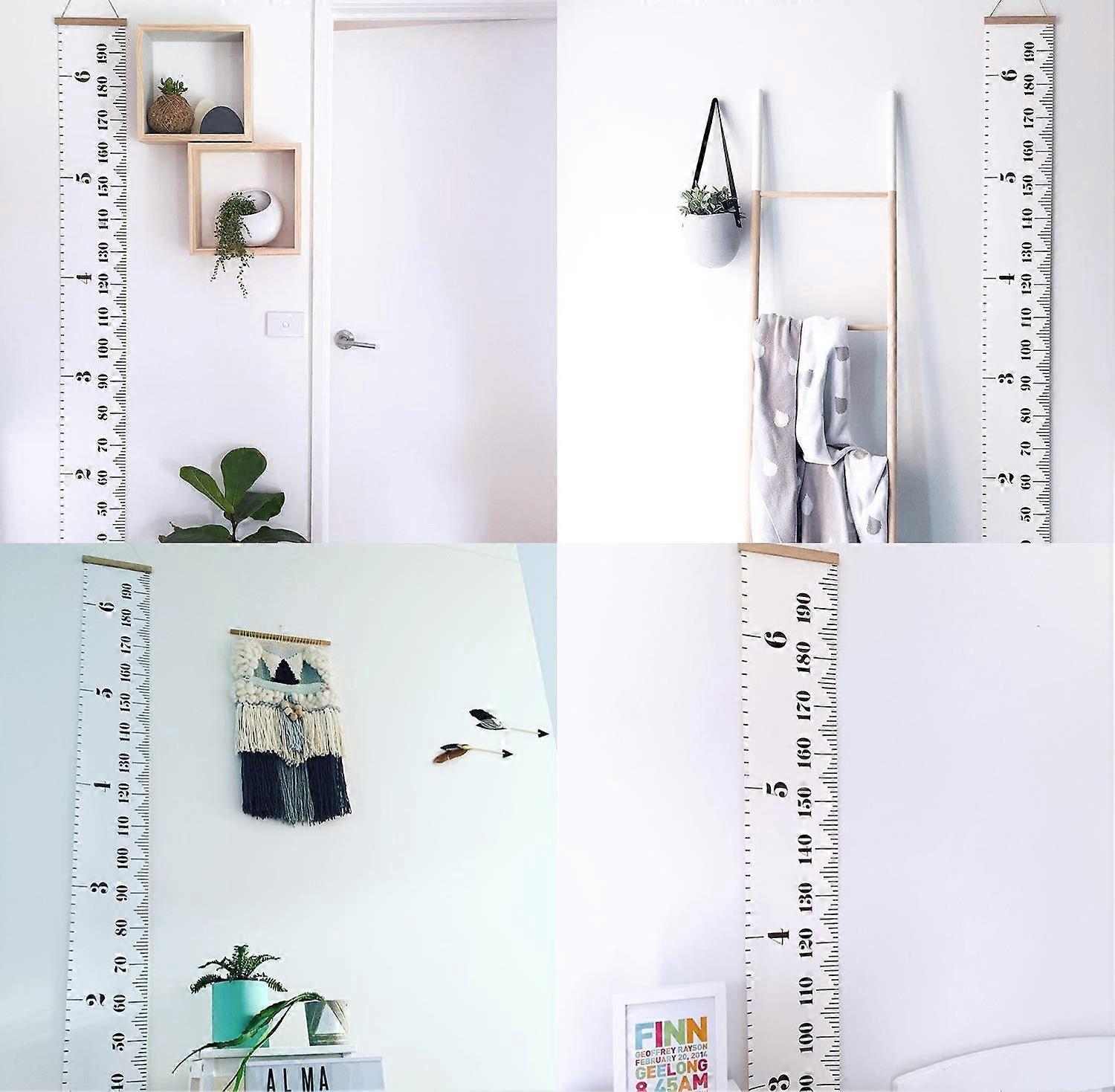 Growth Chart for Kids, Canvas Height Chart Ruler Removable Wood Hanging ...