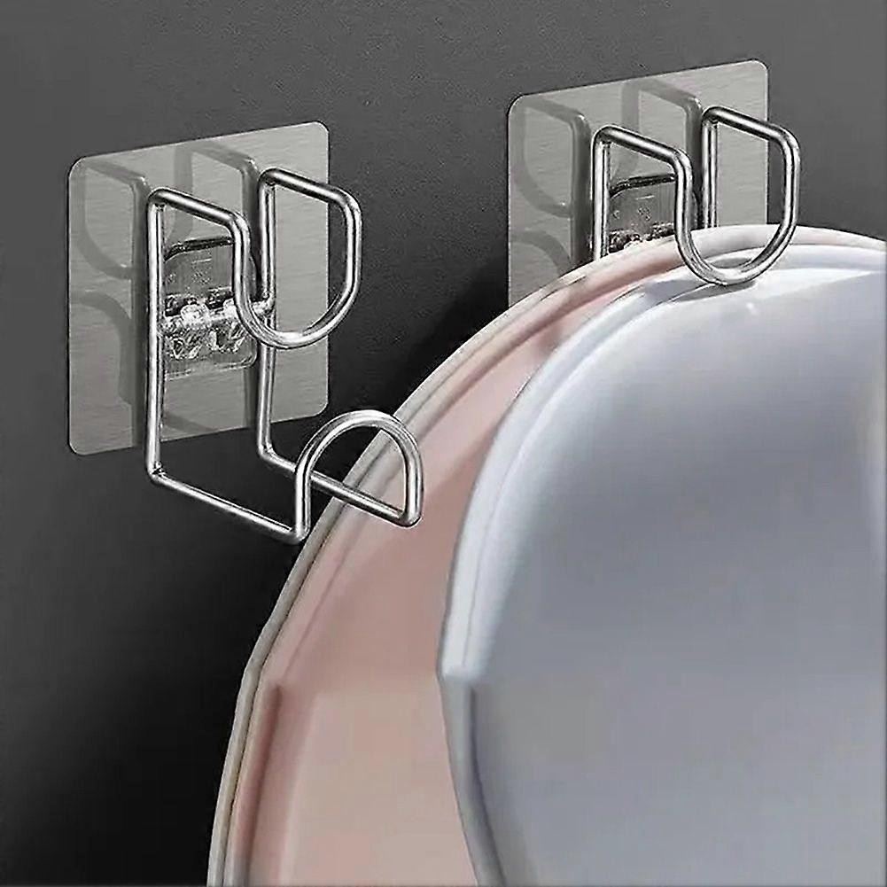 Stainless Steel Wash Basin Hook Kitchen Bathroom No Trace Strong Paste ...