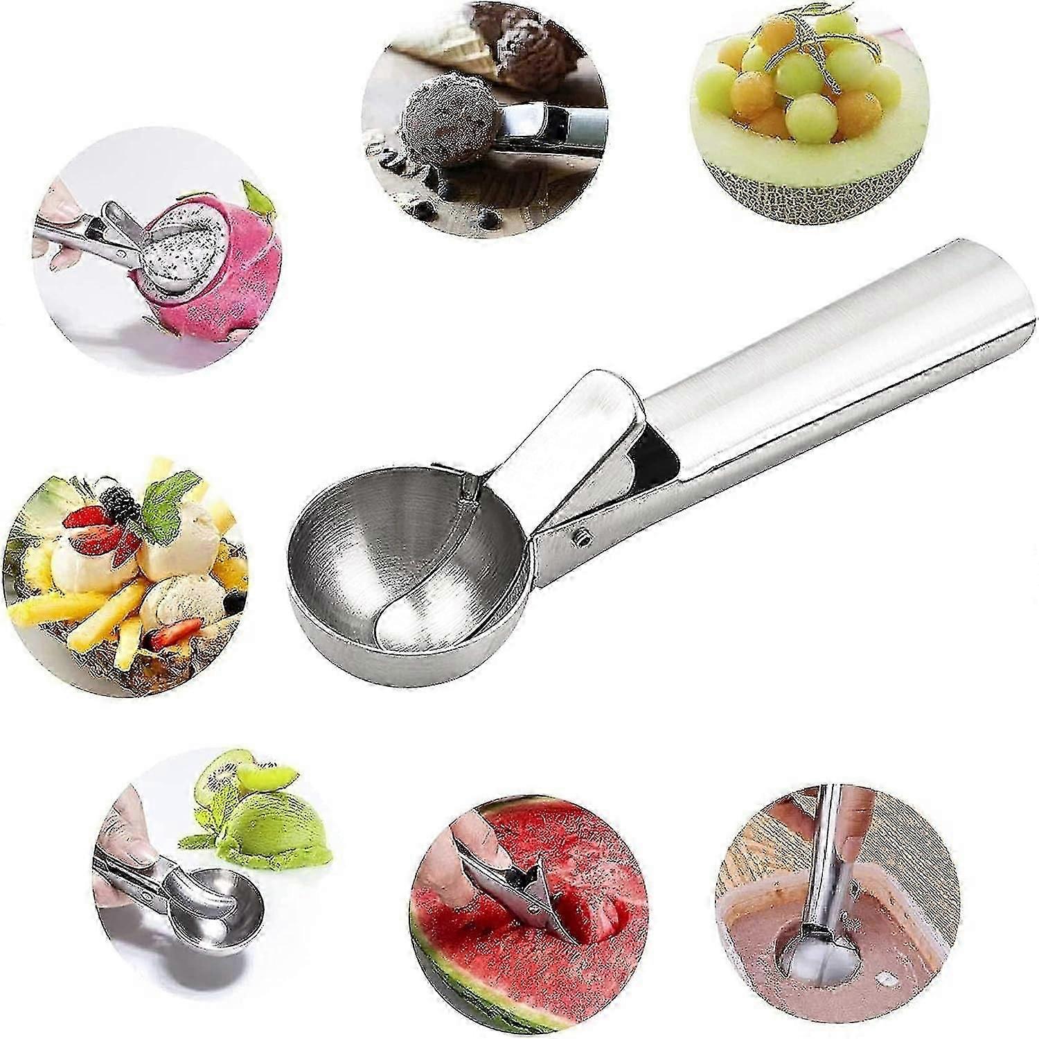 Ice Cream Scoops With Easy Trigger, Stainless Steel Cookie Scoop For ...