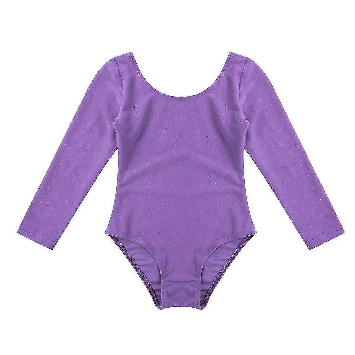 Girls' Long-Sleeve Dance Bodysuits with Gymnastics Leotards for Kids ...