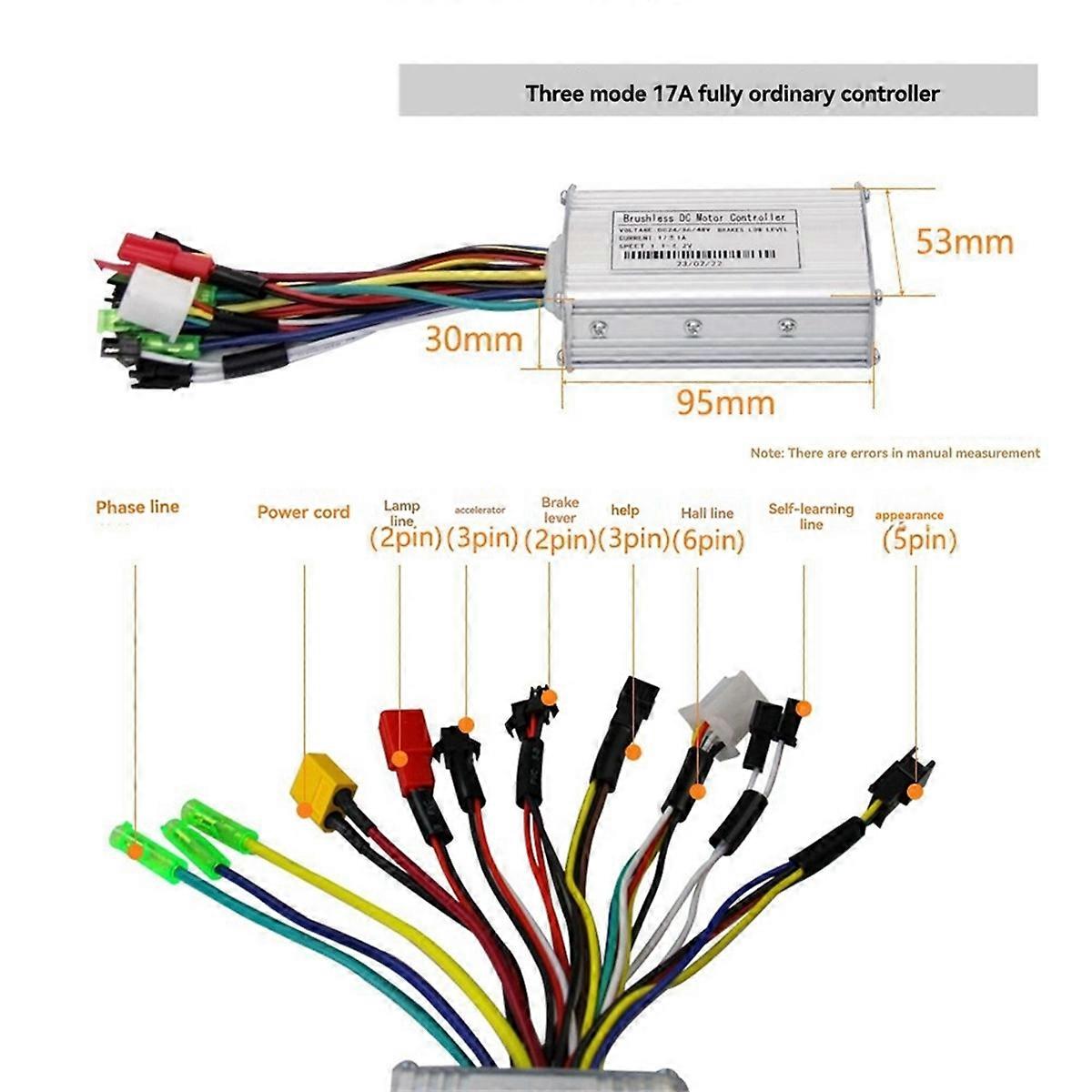 36V 48V 17A Brushless Controller G20 Meter LED Display+130X Throttle ...