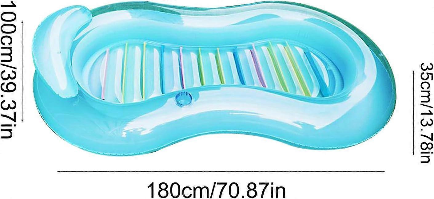 Inflatable Pool Lounger with Drink Holder - Comfortable Sunbathing ...
