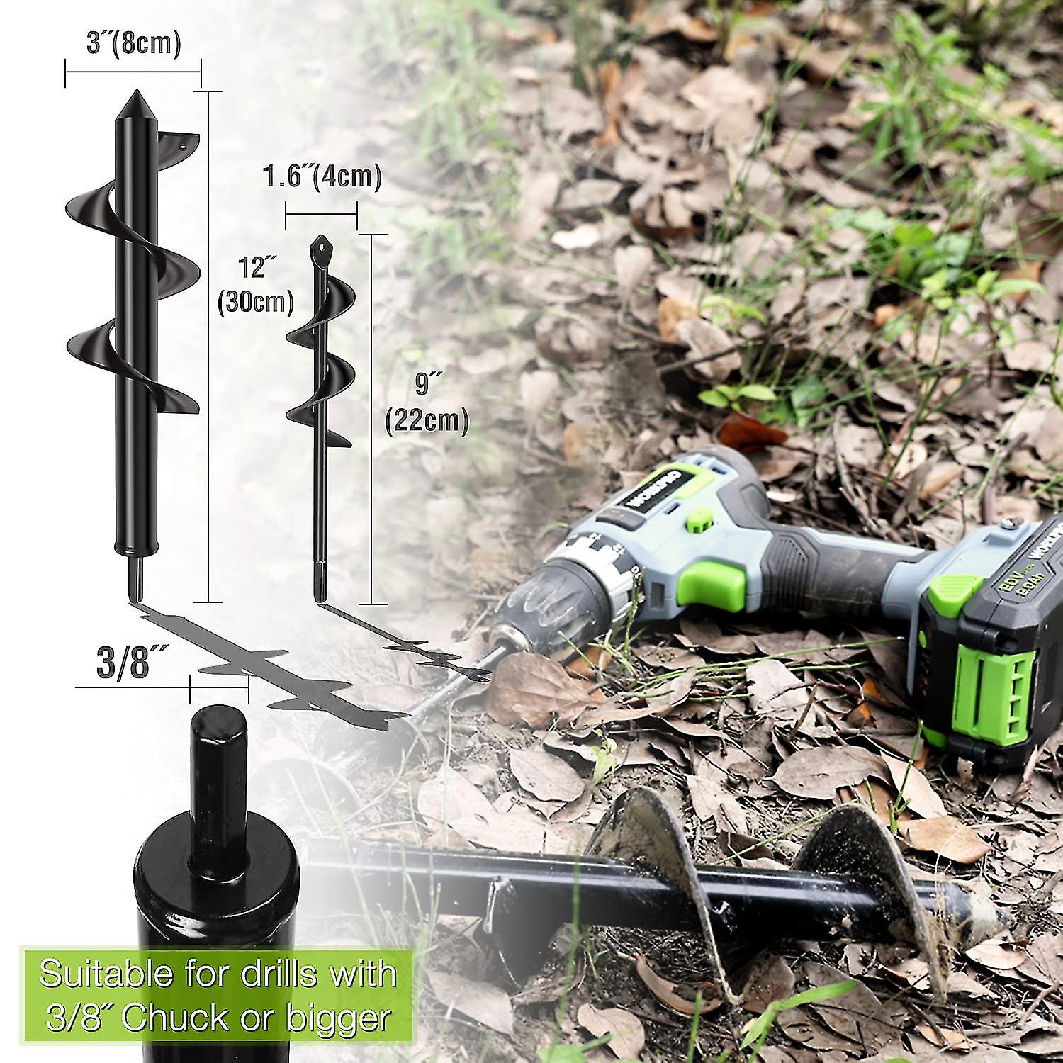 Garden Bulb Auger Drill Bit, Hex Post Hole Auger Garden Cultivator Hand ...