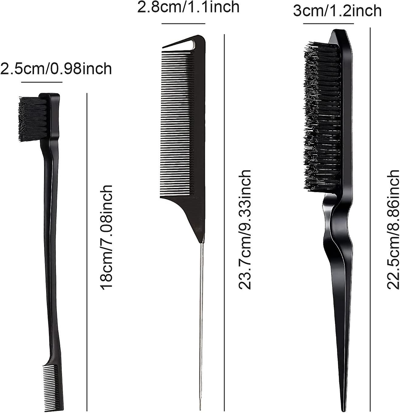 Hair Styling Comb Set Hair Brush Teasing Fluffy Hair Brush Rat Tail ...