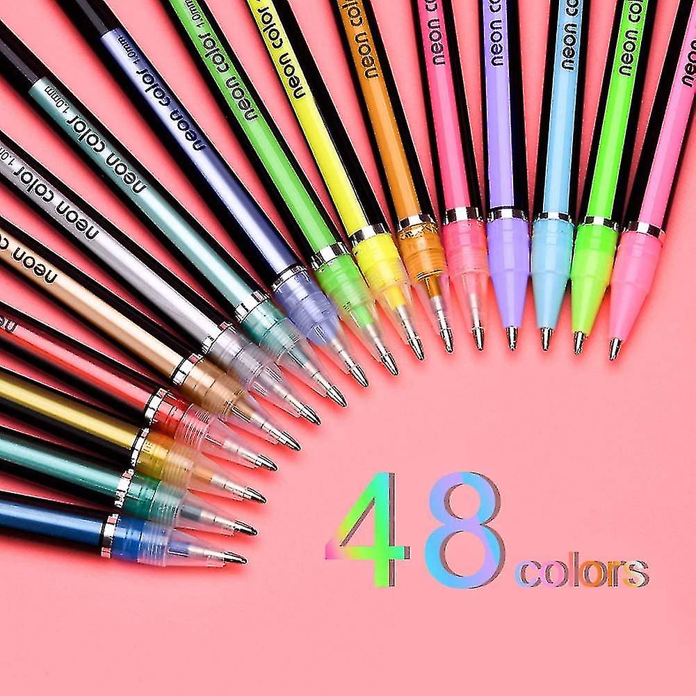 48 Pack Gel Pens For Adult Coloring Book 48 Unique Gel Pen Plus 48 ...