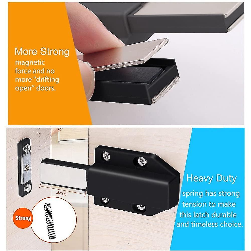 Push Latch Heavy Duty 4 Pack Push To Open Cabinet Hardware Magnetic ...