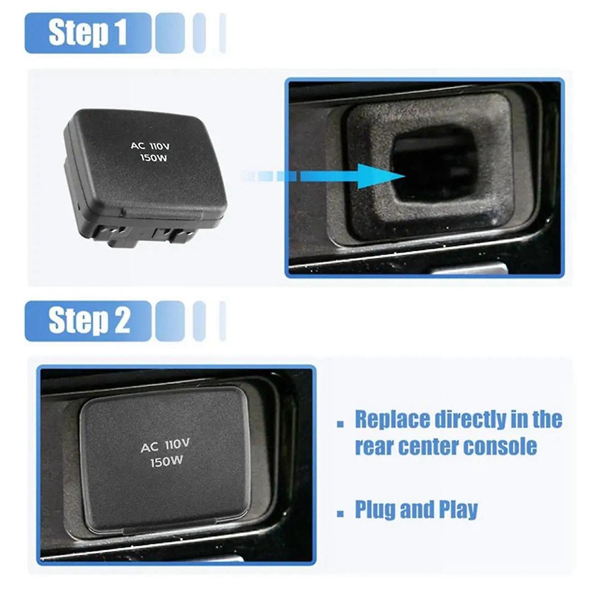 Rear Center Console Power Outlet Plug 110v 150w Usb Outlet Socket For ...