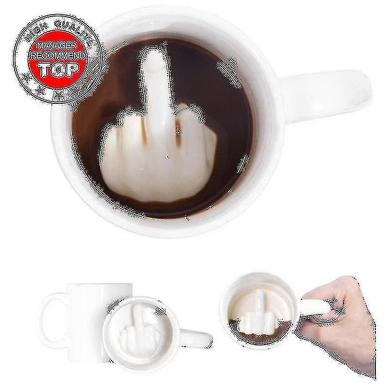 Creative Design White Finger Mug 300ml Capacity -z-haoyi | Fruugo UK