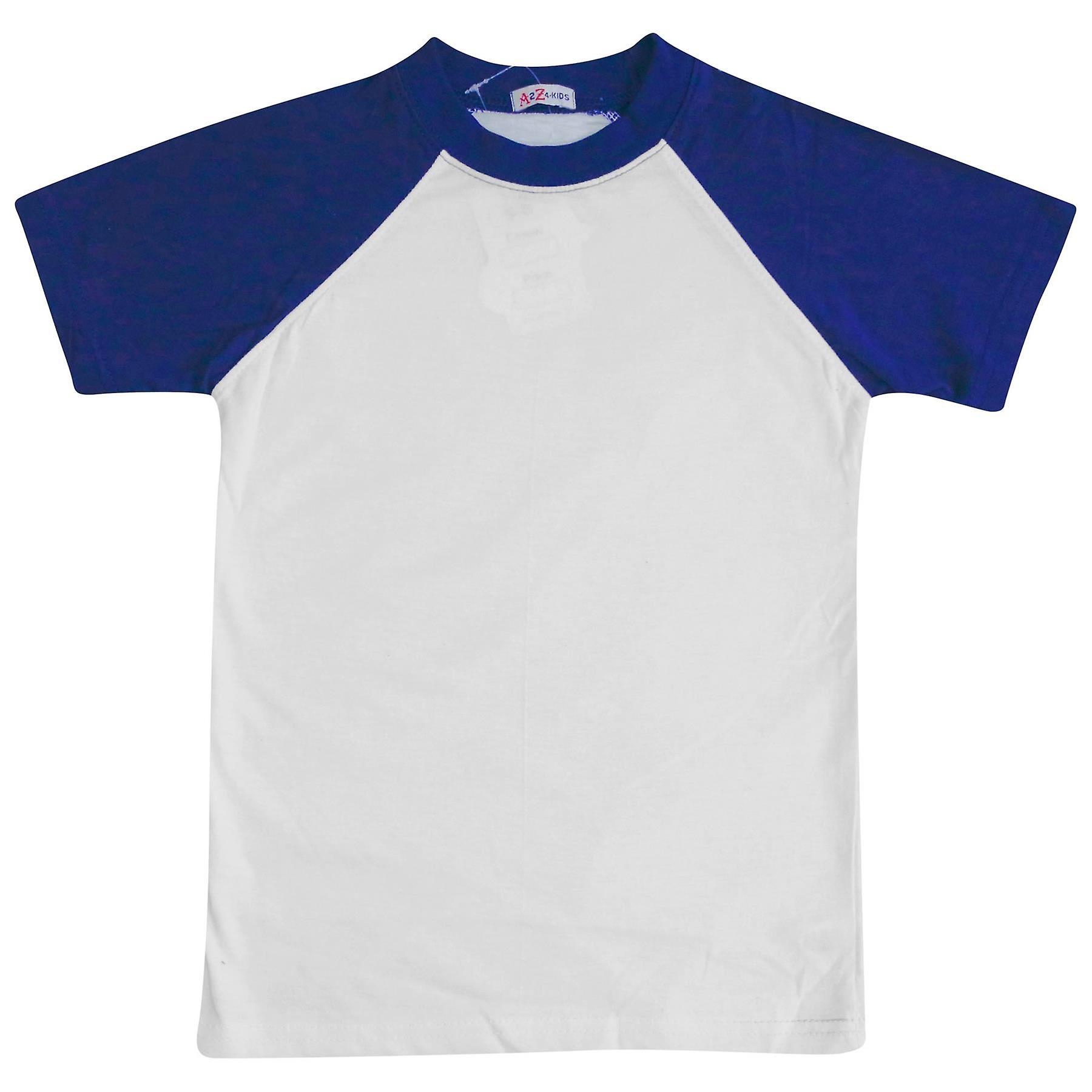 Kids Unisex Royal Blue Raglan Style Pyjamas Contrast Set | Fruugo UK