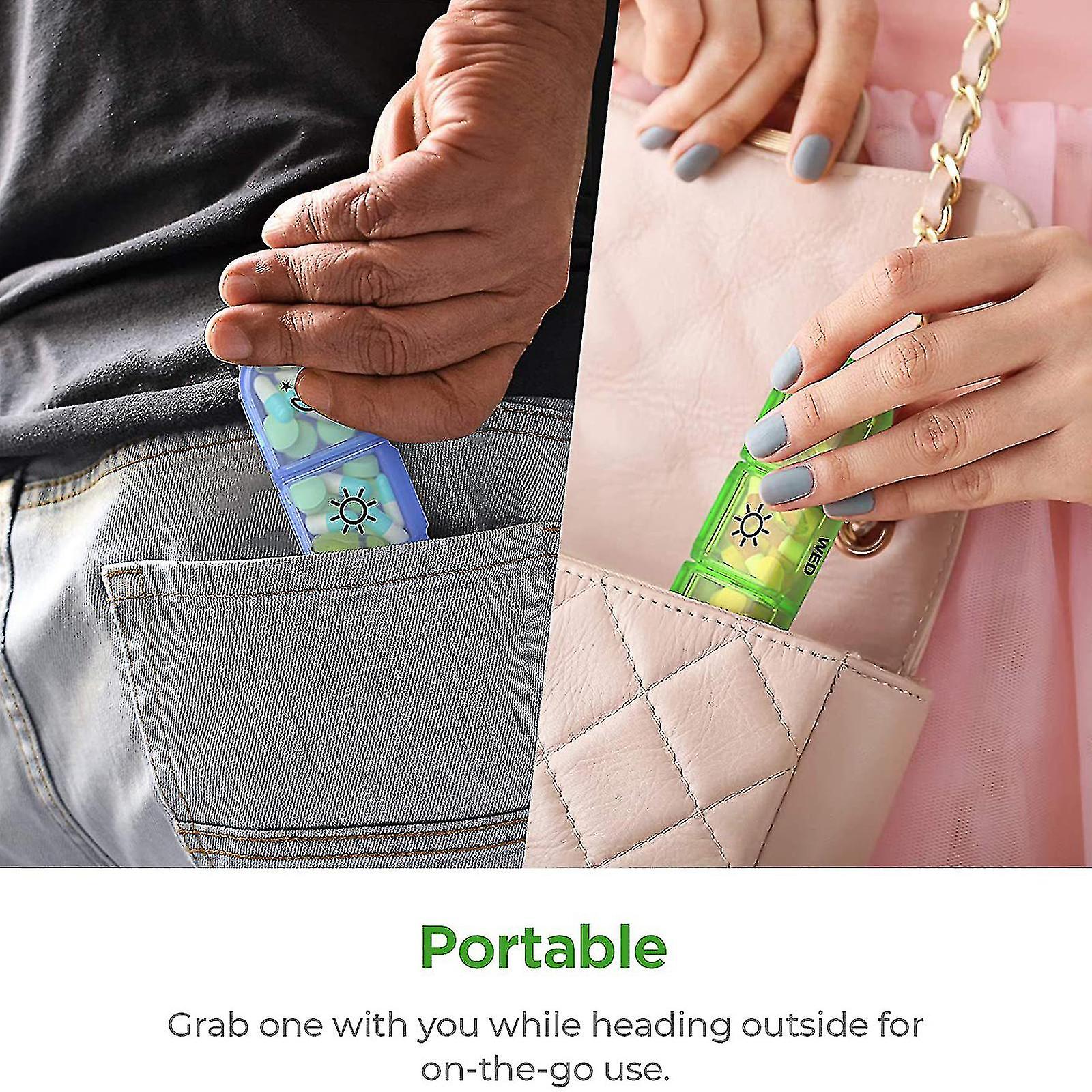 Portable Drawer Pill Box Medicine Tablet Storage Dispenser Organiser ...