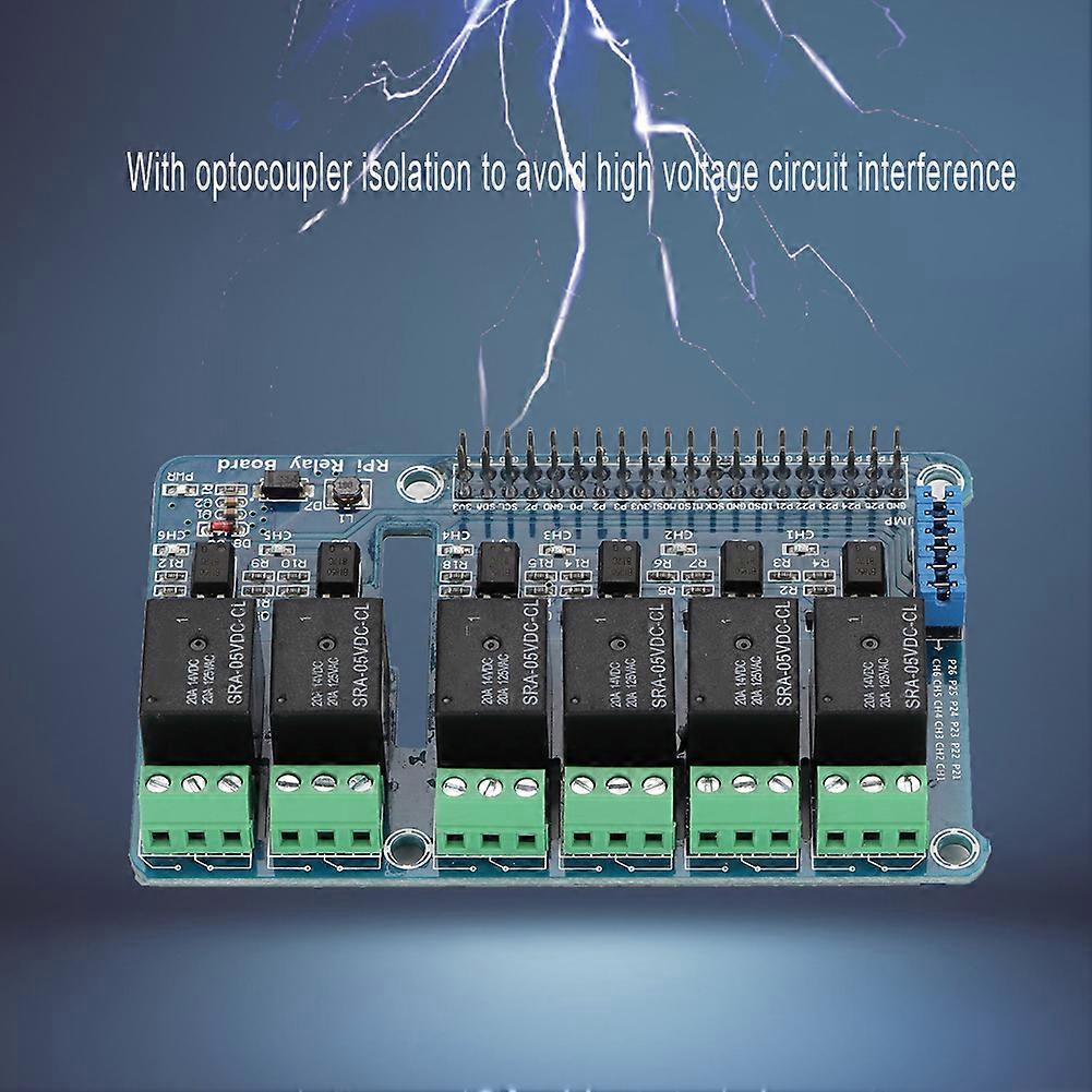 6 Channel RPi Relay Module Expansion Board for Raspberry Pi A+/B+/2B/3B ...