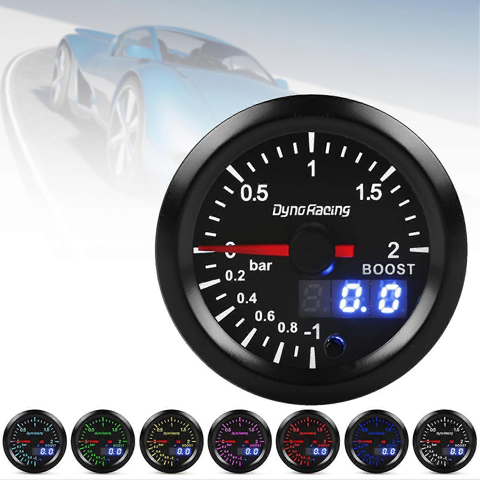 Turbo Boost Gauge Dual Display 2 Bar With Boost Sensor 52mm 2 Inch ...
