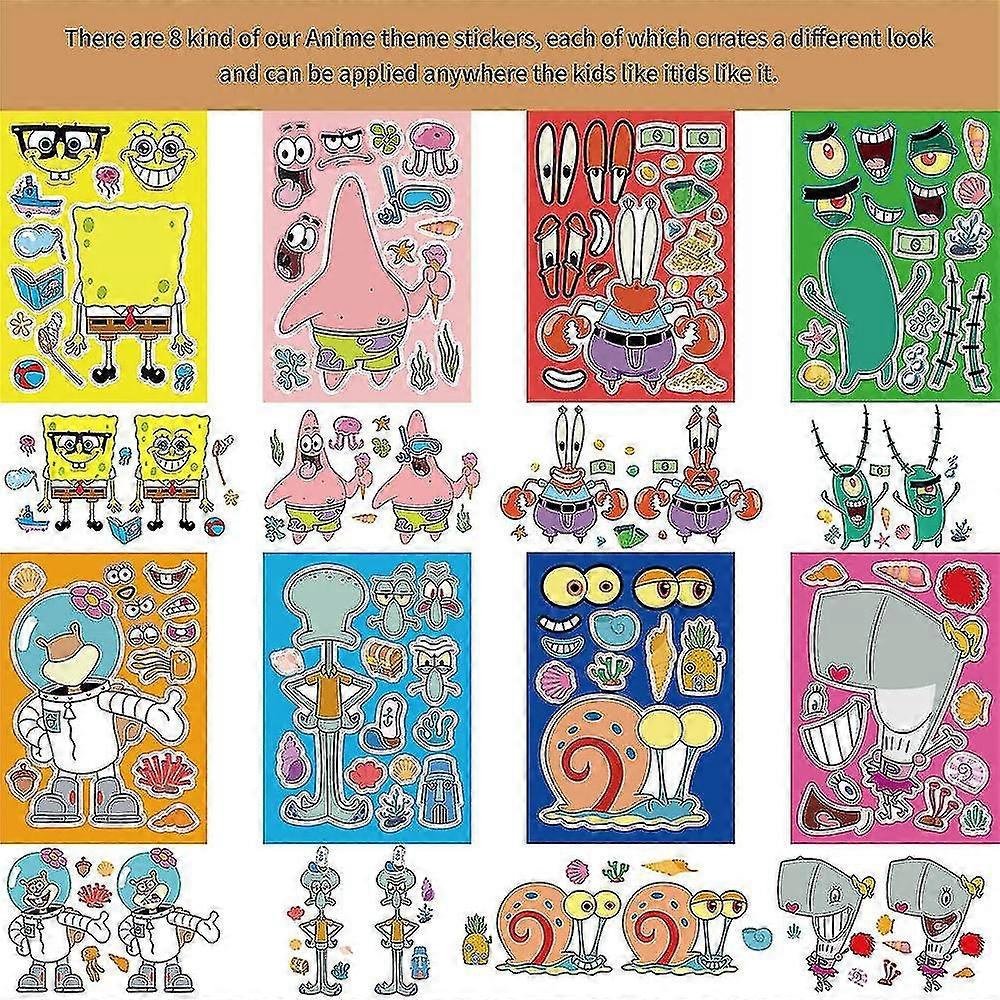 Spongebob Squarepants Theme 32 Sheets 8 Styles Make Your Own Stickers ...