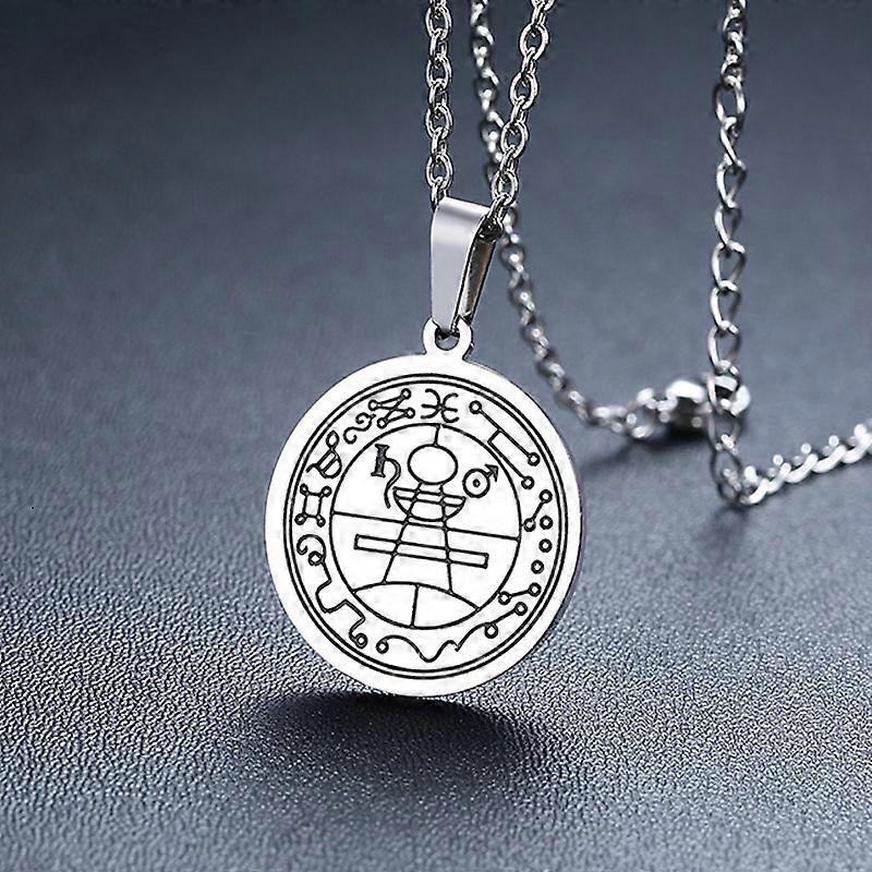 PEWTER TALISMAN SECRET SEAL of SOLOMON PENTACLE PENDANT MEN NECKLACE ...