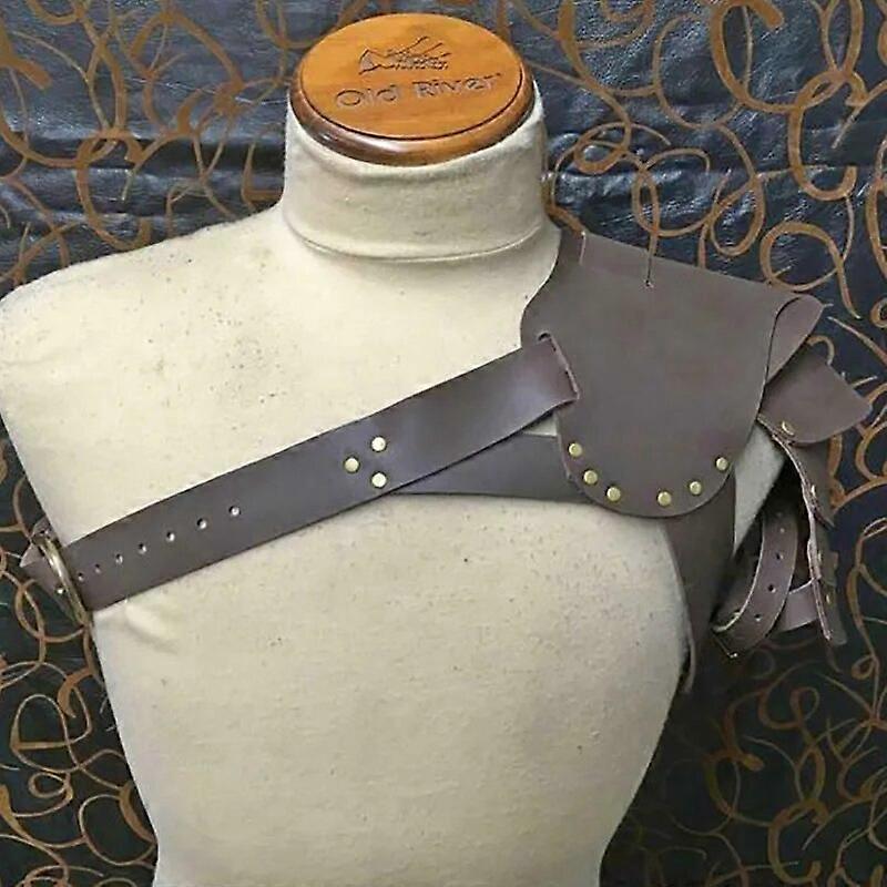 Medieval Viking Knight Single Shoulder Armor PU Leather Pauldrons Roman ...