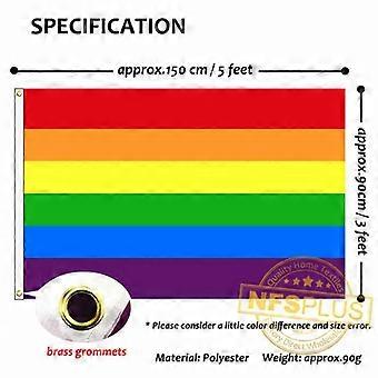 Rainbow Flag LGBT Pride Lesbian Gay Bisexual Transgender Pansexual 90x150cm Homosexual LGBTQ ...