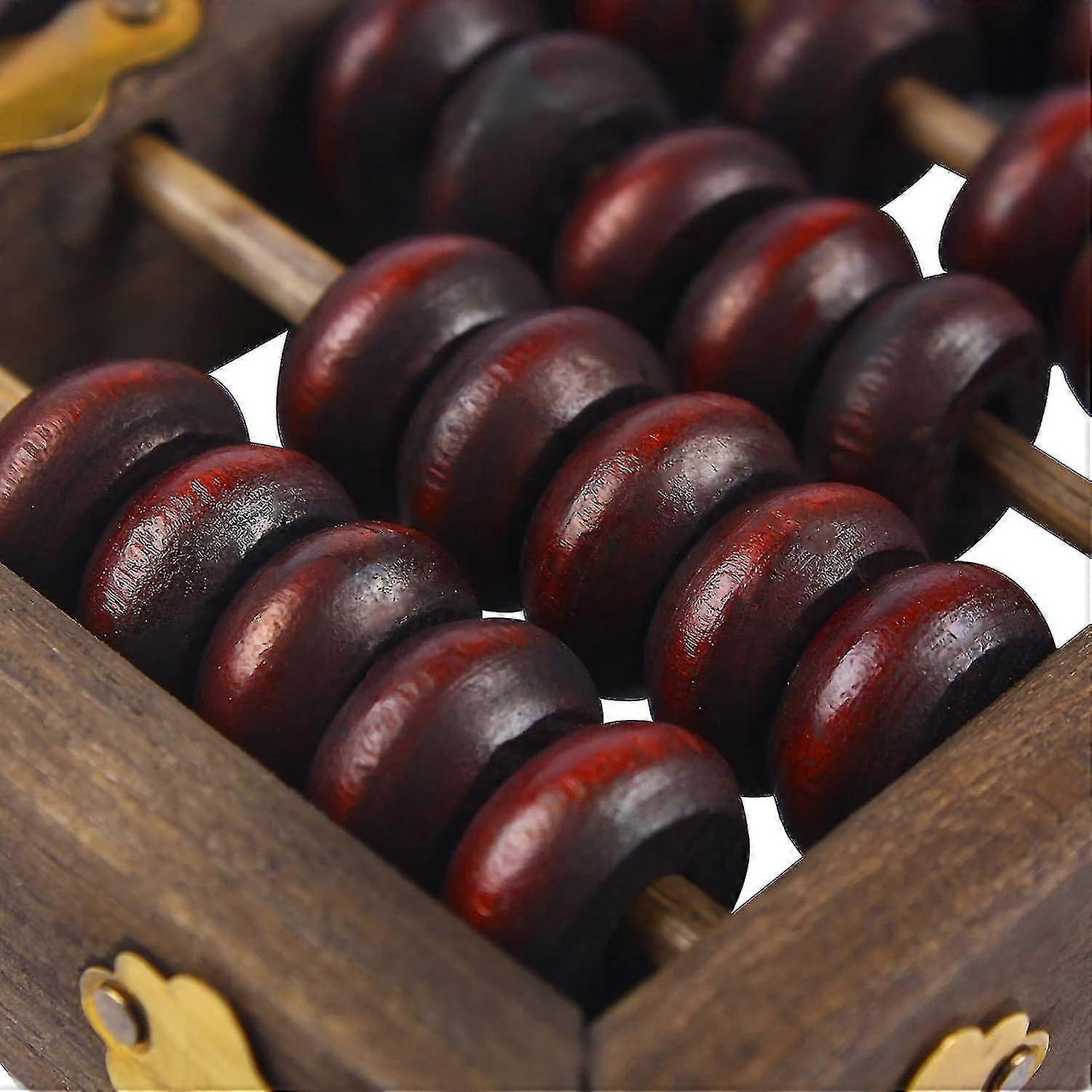 9 Column Classic Wooden Abacus With Vintage Leather Box, Soroban For ...