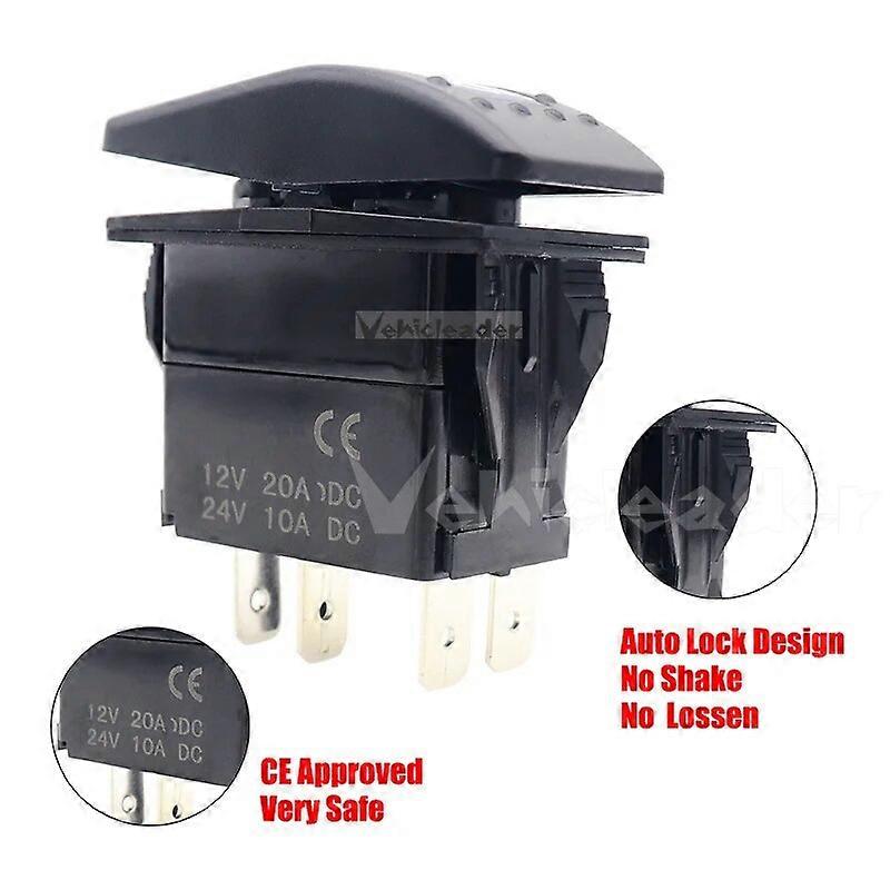 1pcs 12V 24V 5 Pin FAN / INTERIOR LIGHT Car Boat Caravan Rocker ...