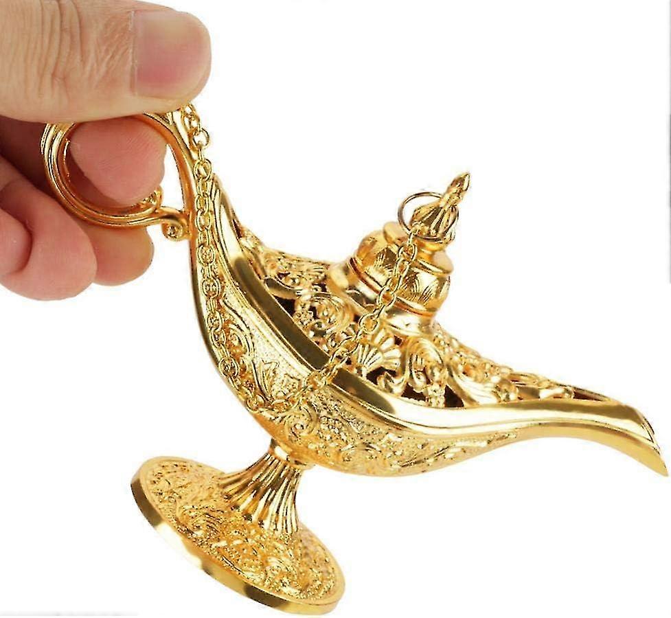 Metal Genie Lamp Aladdin, Aladdin Magic Genie Light Luxury Magic Teapot Retro Elf Light Teapot ...