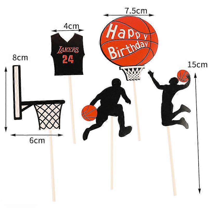 Cake Decoration Basketball Birthday, 6 Pieces Cake Topper, Sport Theme ...