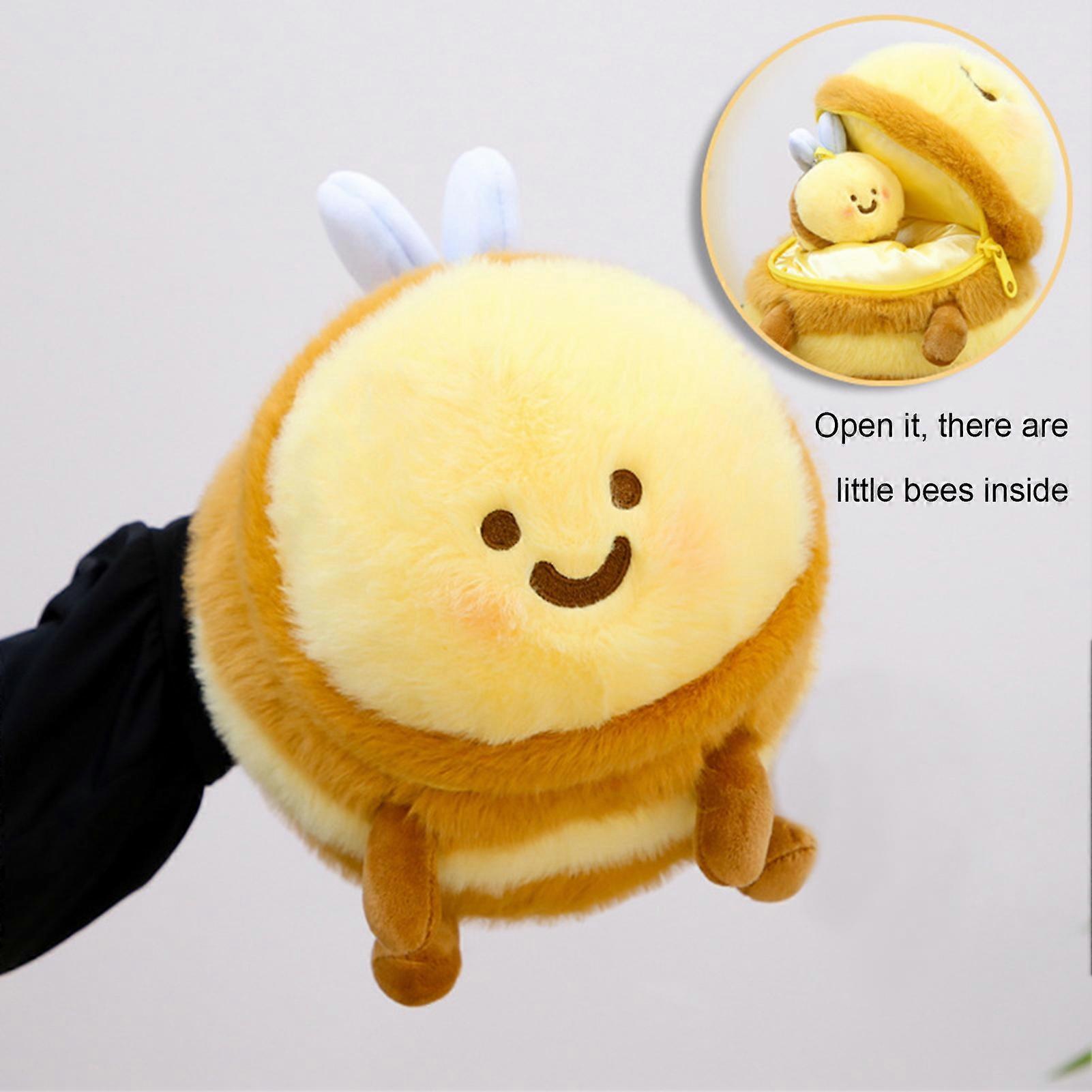 Bee Plush Toy Vegetable Shark Frame Opening Bee Plushie Stuffed Animal ...