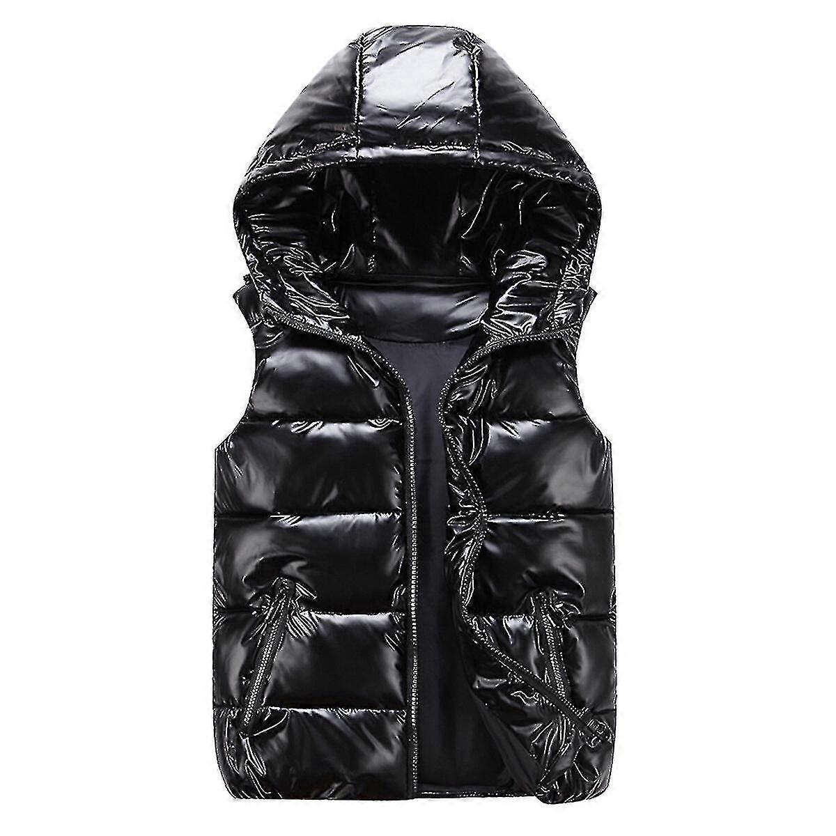 Unisex Shiny Waterproof Sleeveless Jacket Lightweight Puffer Vest ...