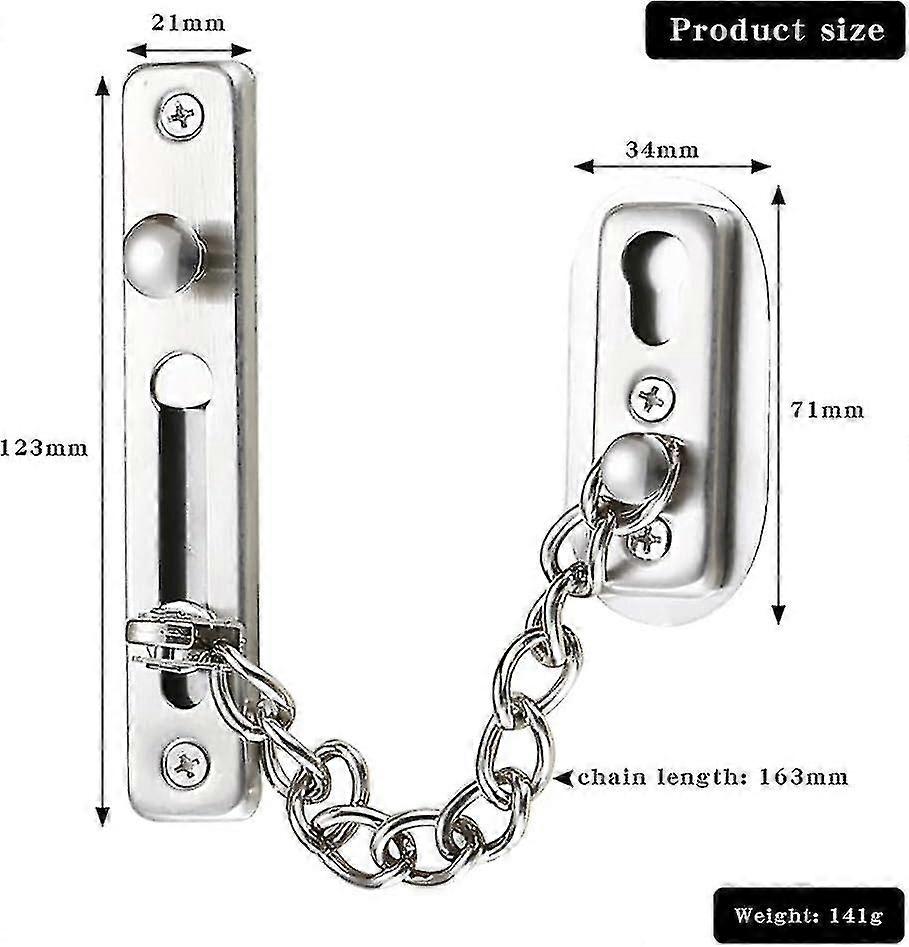 Security Chain, 304 Stainless Steel Door Chain, Door Chain Lock with ...