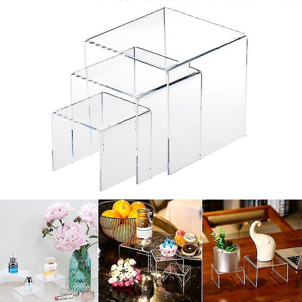 Acrylic Display Risers 3 Size Steps Acrylic Display Stand Anti ...