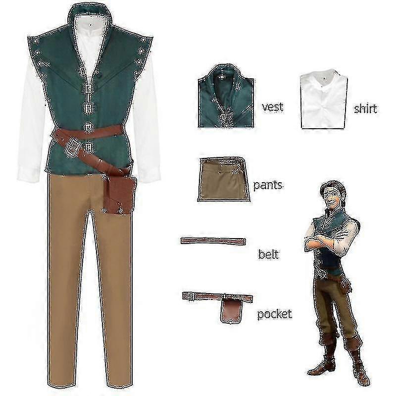 Flynn Rider Costume Tangled Rapunzel Flynn Rider Prince Cosplay Costume ...