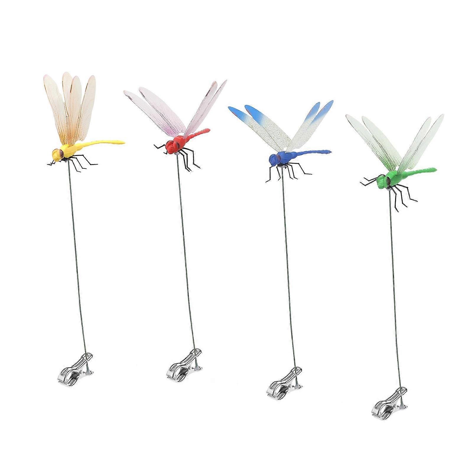 4Pcs Fake Dragonfly Clips Realistic Looking Vibrant Color Waterproof ...