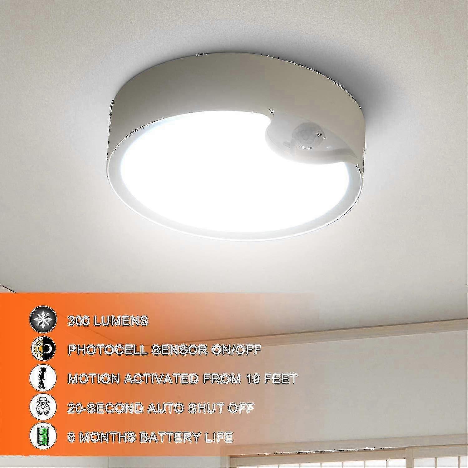 Motion Sensor Ceiling Lights for Indoor/Outdoor Use, Battery Powered ...