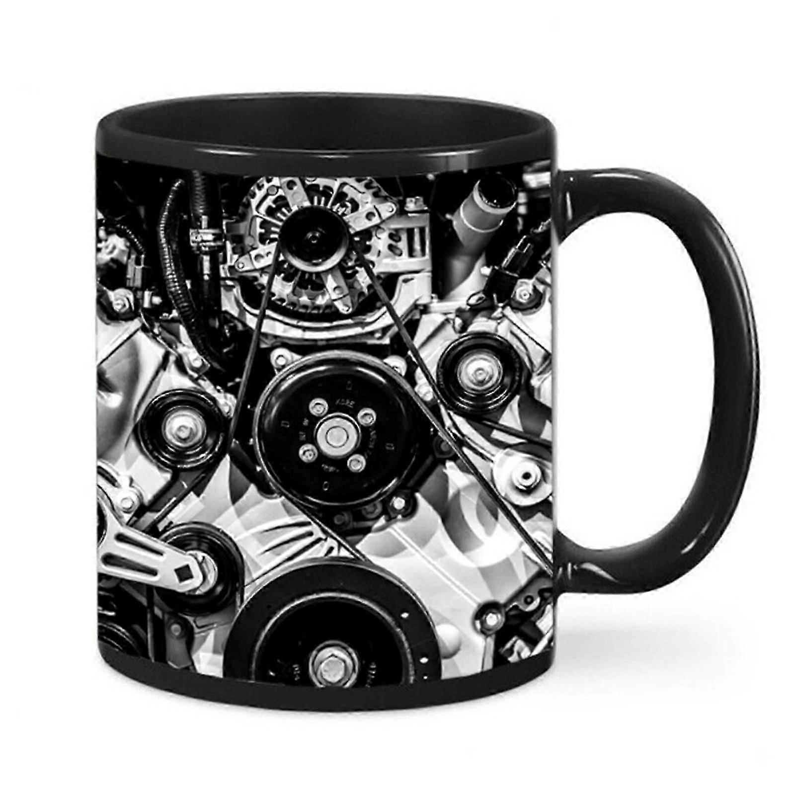 Mechanic Engine Coffee Mug - Engine Piston Black Coffee Mug - 350ml ...