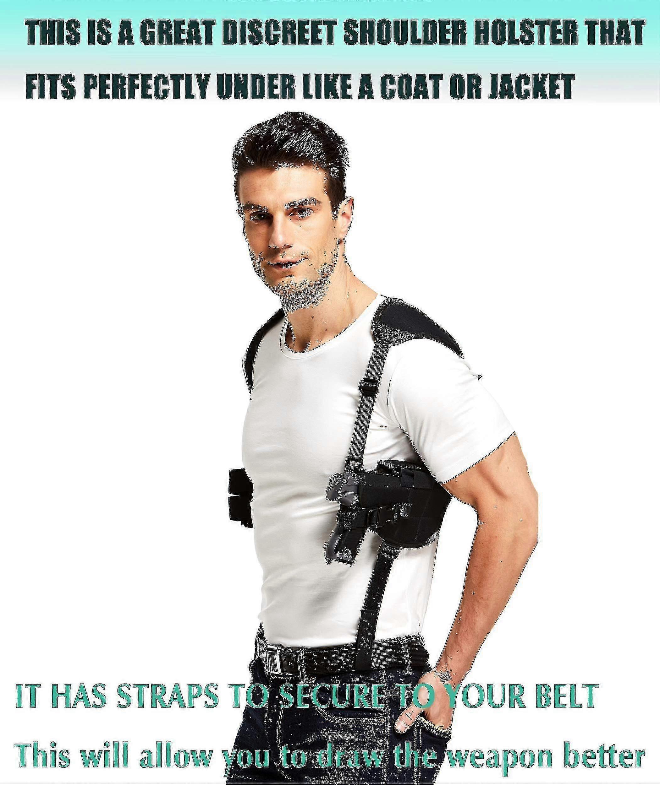 Pistol Holster Compactly Fits Large Handguns Concealed Shoulder Port ...