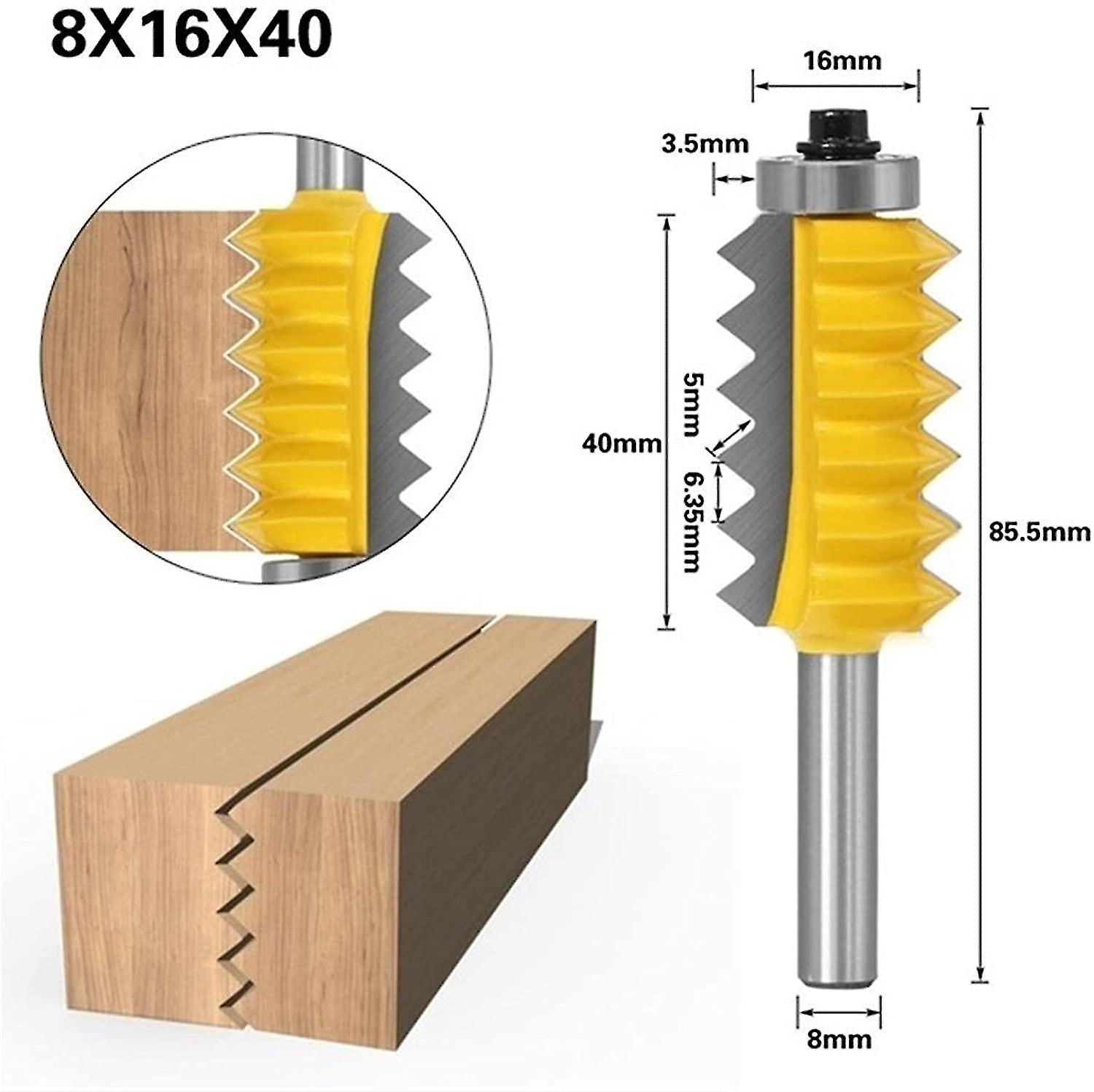 8mm Shank Raised Panel "v" Bits Joint Finger Joint Glue Milling | Fruugo UK