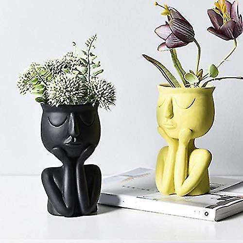 Creative Nordic Character Vase For Succulents Abstract Flowerpot For ...
